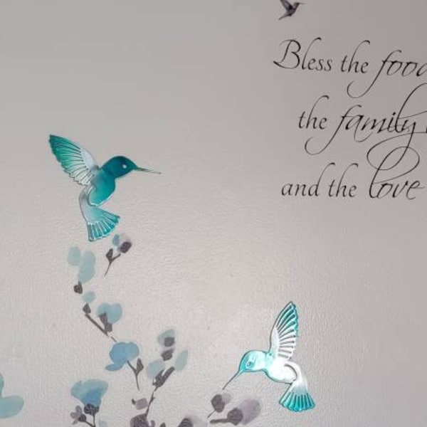 Hummingbird Teal Tainted Pair Metal Wall Art Decor 6" X 6" Each - Etsy