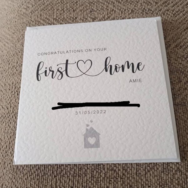 Personalised Congratulations on Your First Home, First Home ...