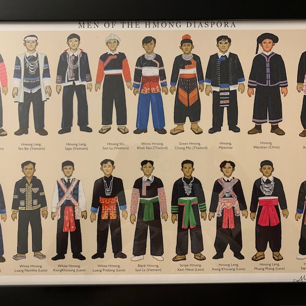 12x18 Inch (men) - Fashion Evolution of White Hmong, Xiengkhouang Laos ...