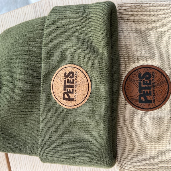 Custom Leather Patch Beanies Personalized Beanie Hats With Custom Logo ...