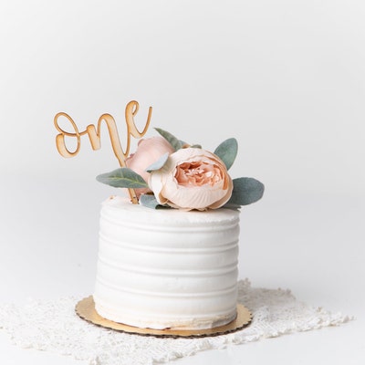 Peach Peony and Lambs Ear Cake Topper // Cake Topper // Easter Cake ...