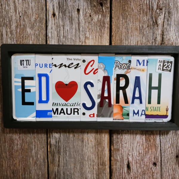 Custom License Plate, Personalized, Unique , Wedding, Anniversary, Gift ...