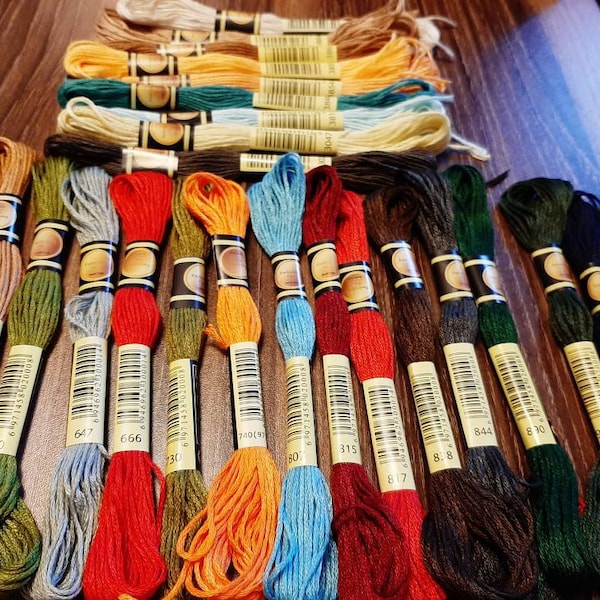 Full Set of 447 Cross Stitch Threads CXC 2 Labels - DMC Colours - No.s ...