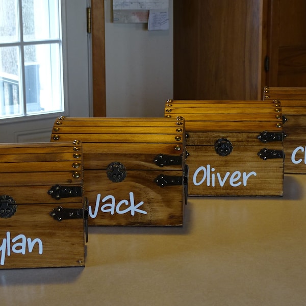 Personalized Money Box for Kids, Treasure Chest Piggy Bank, Wood Money ...