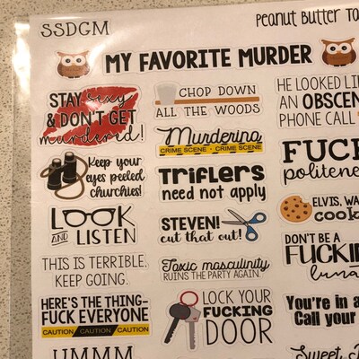My Favorite Murder Quote Stickers Mature MFM Podcast Stickers True ...