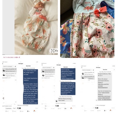 Newborn Girl Coming Home Outfit Personalized Floral Gown Beanie ...