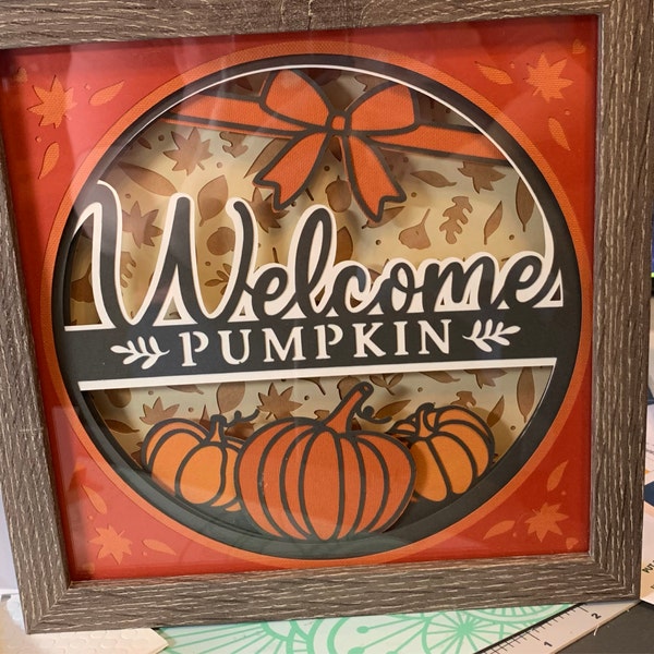 3D Welcome Pumpkin Shadow Box, Thanksgiving SVG, Pumpkin Shadow Box ...