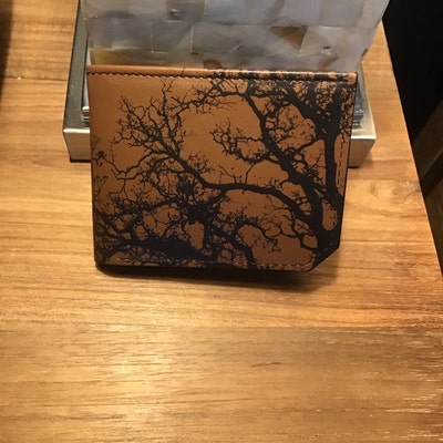 Mens Leather Wallet, Mens Wallet, Tree Wallet, Leather Wallet, Slim ...