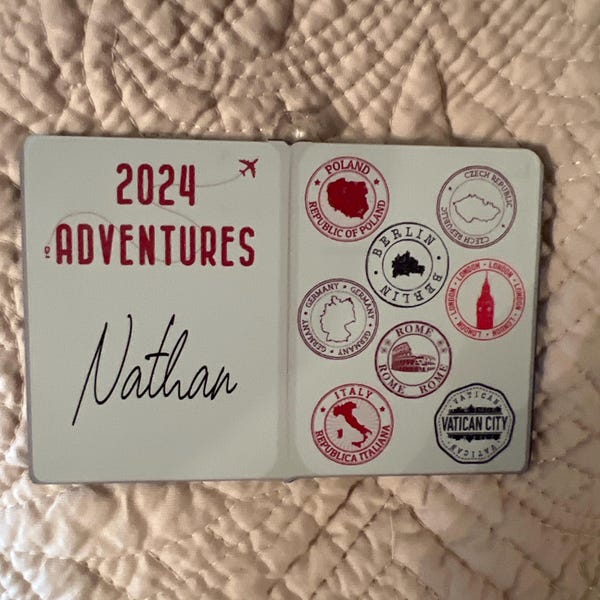 Personalized Travel Adventure Acrylic Ornament, Passport Travel ...