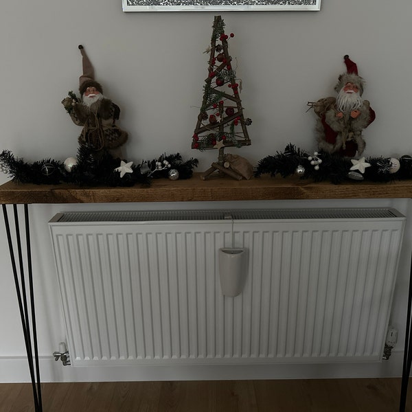 Hand-made Rustic Console Table With Black Three Pin Hairpin Legs ...