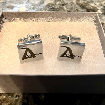 Custom Engraved Logo Cufflinks, Custom Logo Gifts, Engraved Logo Cuff ...