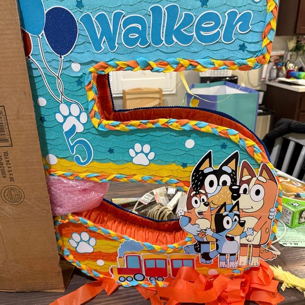 Bluey Pinata Personalized Dog Family Pinata Number Pinata From 1 to 9 ...