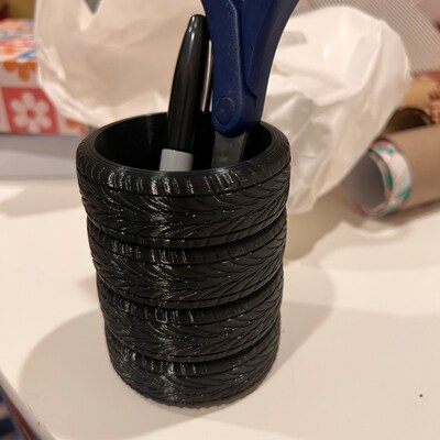 Stacked Tires Pen Holder Tire Stack Pencil Cup Car Guy Mechanic Desk ...