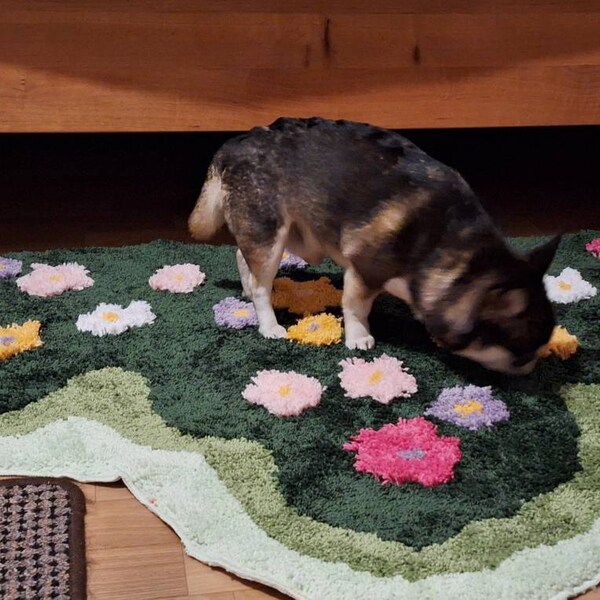 Cat Rug, Kitten Rug, Grey Fluffy Rug, Cute Comfy Mat, Doormat Rug, Area ...