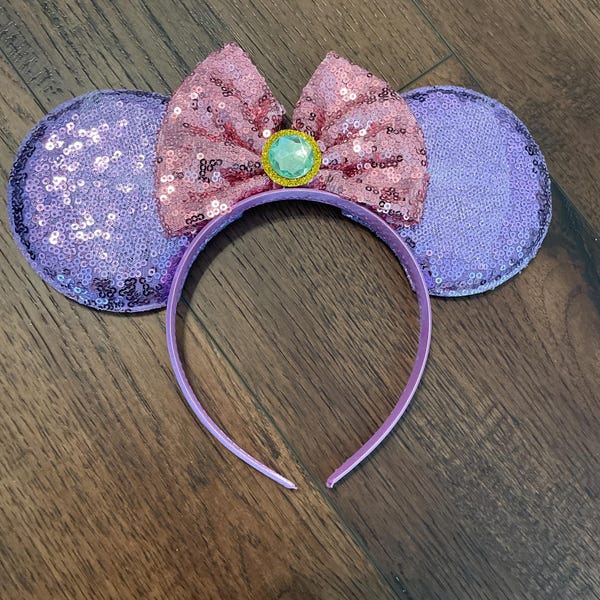 Large Daisy Duck Lavender Mouse Ears With Sequin Bow on Headband ...