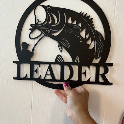 Fish Metal Name Sign, Bass Fishing Metal Monogram, Fishing Gifts for ...