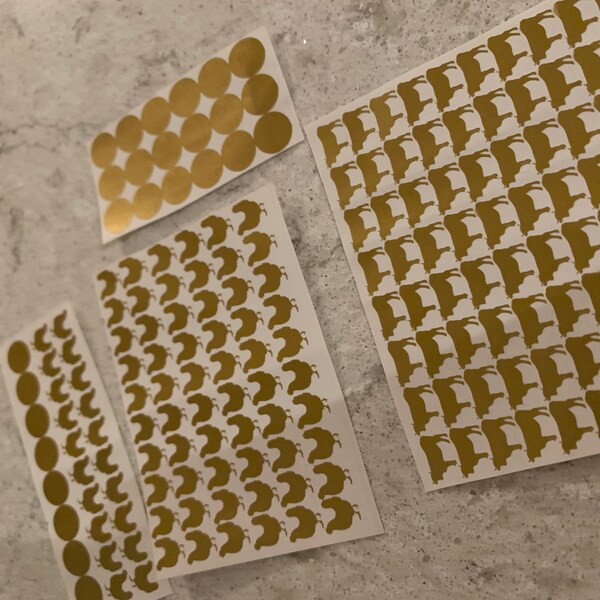 Gold Entree Stickers | Meal Choice Stickers | Wedding Meal Stickers ...