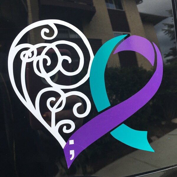 Hydrocephalus Awareness Ribbon Fight Heart Vinyl Window Decal - Etsy
