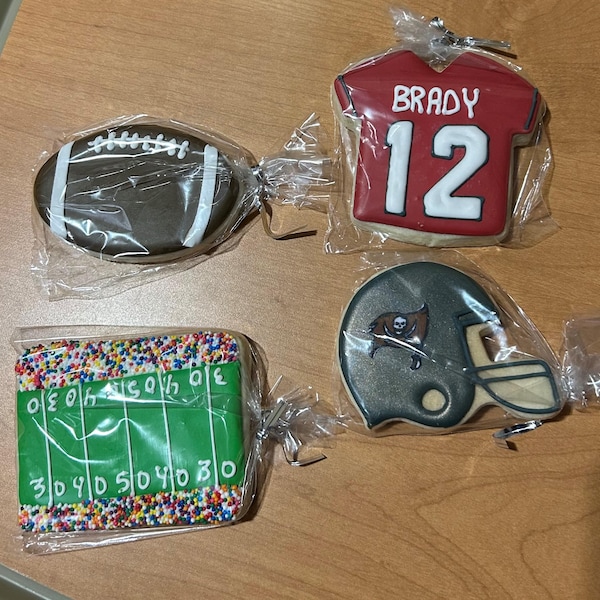 Football Cookies - ANY TEAM AVAILABLE - Baker's Dozen - Etsy