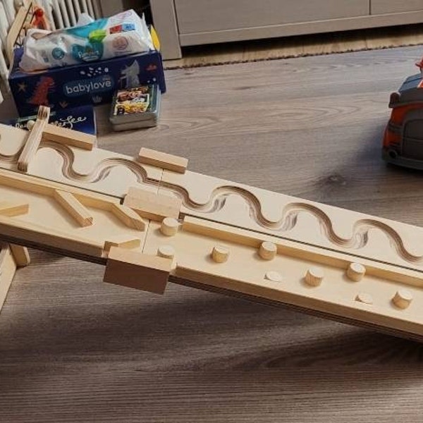 A Marble Run Plate Winding Track Marble Run Wood Wooden Toy Ball ...