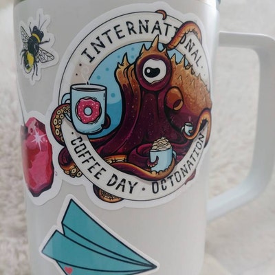 Octonation Octopus Sticker Pack 5 Stickers Same Design - Etsy