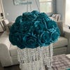 Emerald Green Bridal Bouquet: Hunter Green Roses, Eucalyptus & Baby's ...