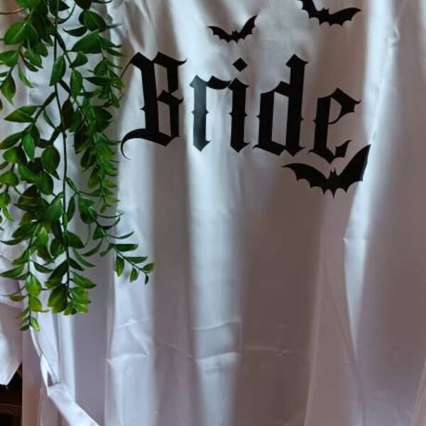 Bridal Bats Robe, Bridesmaid Robes, Gothic Bridal Party,gothic Bride ...