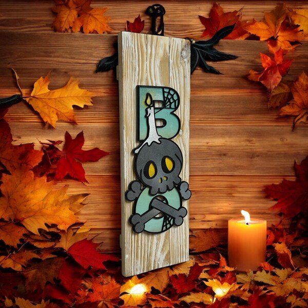 SKULL "boo" Sign - Halloween - Laser Ready File - Glowforge and Other ...