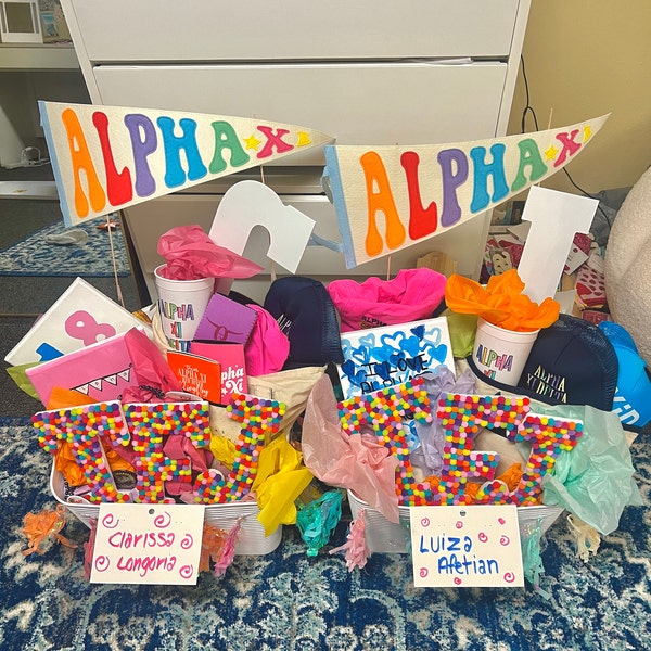 Sorority Rainbow Pennant Flag - Etsy