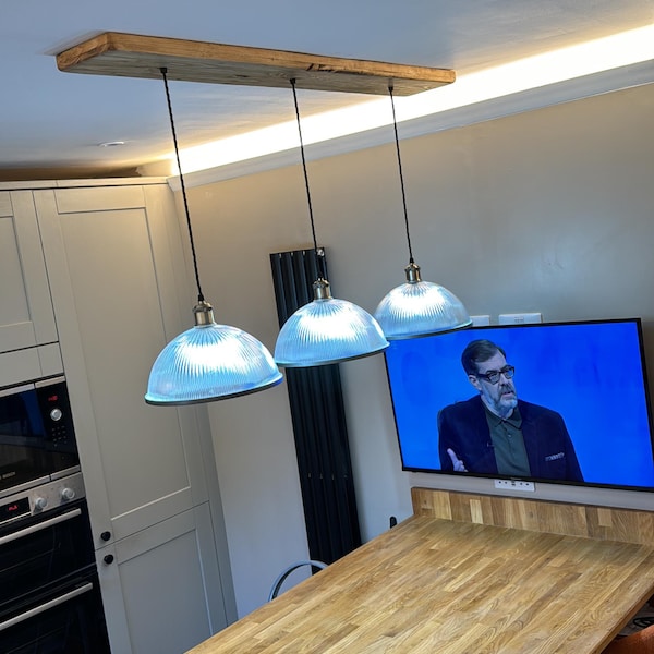 Rustic 3/5 Pendant Wooden Plank Light - Etsy UK