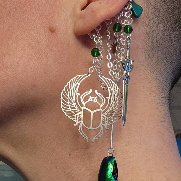 Luna Raven Ear Cuff With Purple Quartz Crystal, Bird Skull Ear Cuff ...