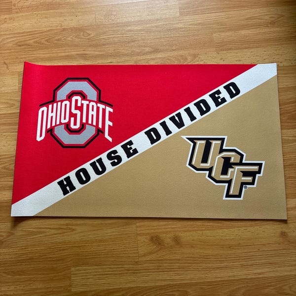 Custom House Divided Sign, House Divided Football Round Sign, House ...