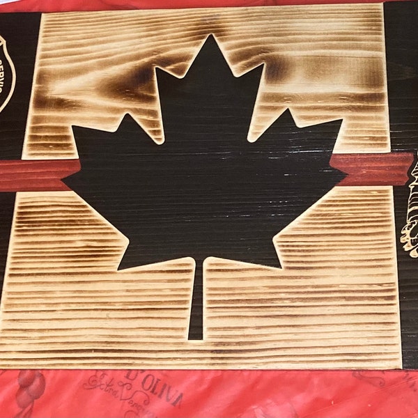 3D Wavy Wooden Canada Flag Wave Pattern 1 Red & White Wall Art Maple ...