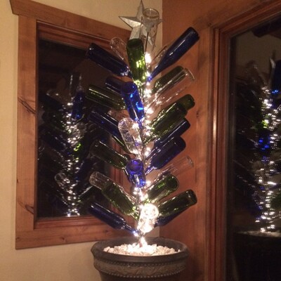 The porcupine Glass Bottle Tree by Cubby's - Etsy