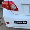 Student Driver Sad Hamster Car Bumper Sticker Crying Funny Cute Pink ...