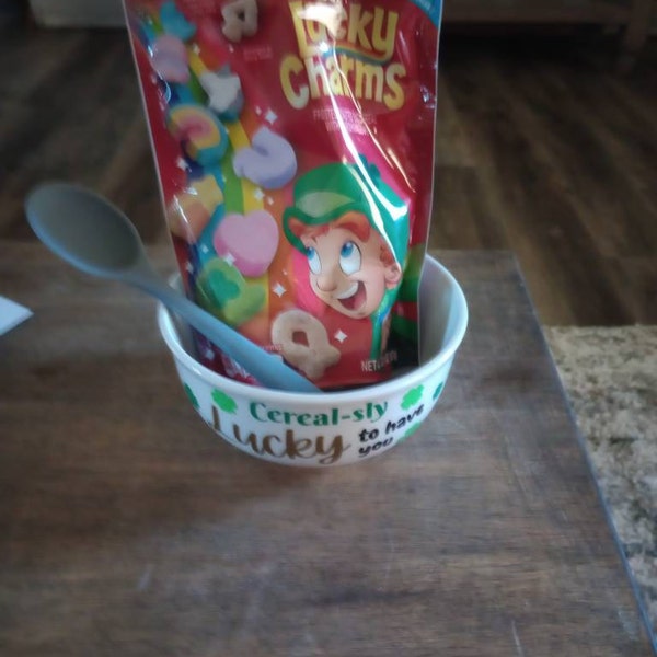 Cereal-sly Lucky to Have You Cereal Bowl. Kids St. Patrick’s Day Ideas ...