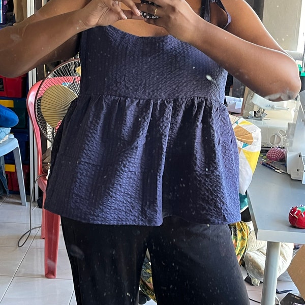 Women's Linen Blouse Sewing Pattern | Spaghetti Strap Top | Easy ...