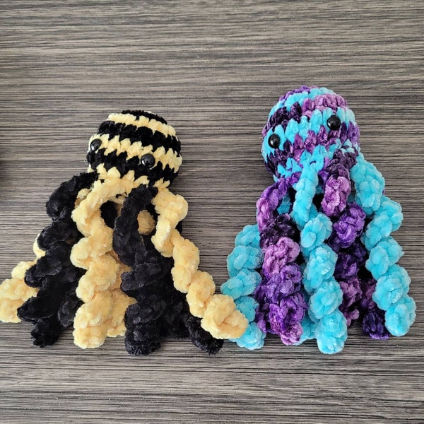 Crochet Velvet Octopus Plush - Etsy