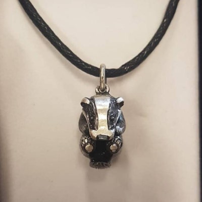 Badger Necklace, Baby Badger Jewelry, Solid Silver Animal Charm ...