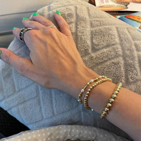 3 Piece Everyday Gold Filled Designer Bracelet Stack - Etsy