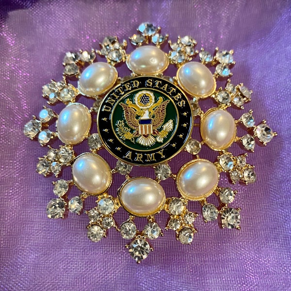 US Navy Bling Pin Brooch - Etsy