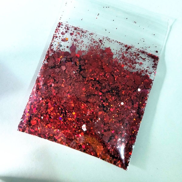 Red Pixie Dust Assorted Shape Solvent Resistant Glitter, Pick Your ...