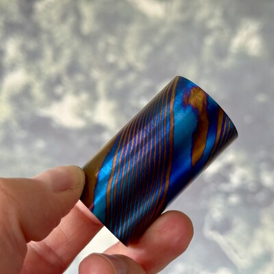 Titanium Damascus Billet 14.17 X 2.36 X .2 Ti Damascus Blank Mokuti ...