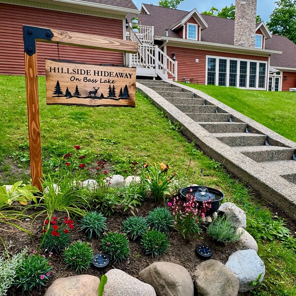 Rustic Live Edge Home Address Sign, Wooden Carved Address Sign, Custom ...