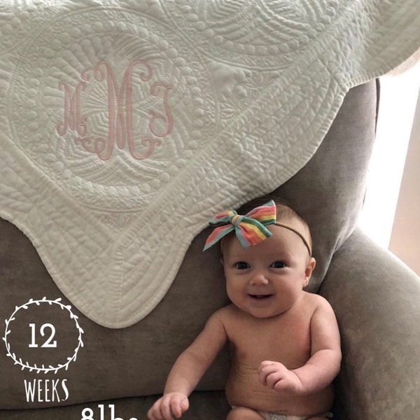 Monogrammed Heirloom Baby Quilt - Etsy