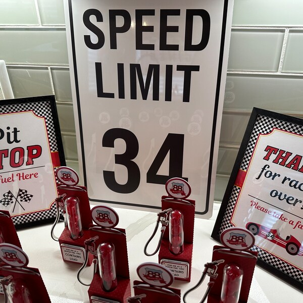 Pit Stop Sign, Race Car Birthday Sign Printable, Racing Food Party Sign ...