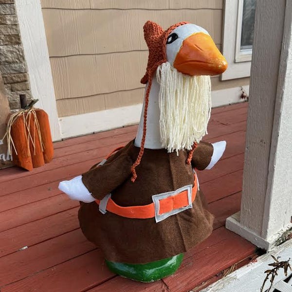 Fireman Geese Goose Outfit Crochet Lawn Geese Clothes Outdoor Patio ...