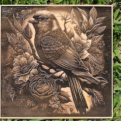 Laser Burn PNG 3D Illusion Engrave Laser Ready Digital Design File Bird ...