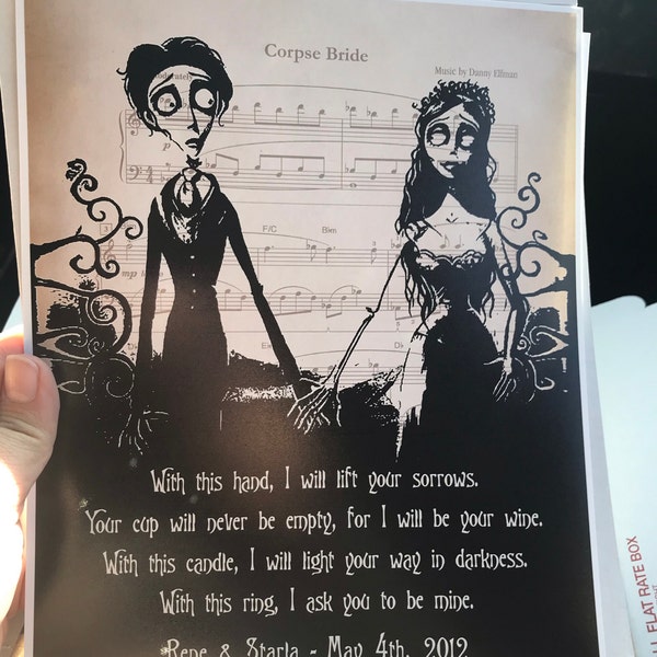 Corpse Bride Print Personalized With Names and Date Corpse Bride Art ...