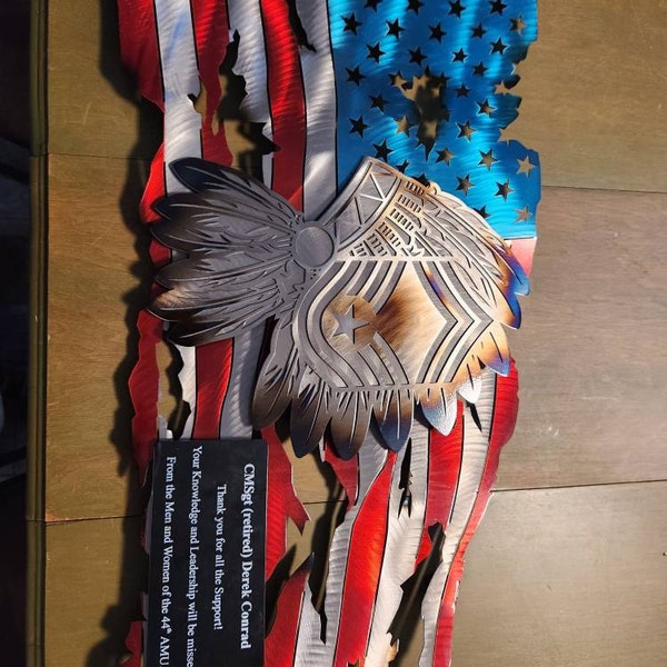Chief Master Sergeant Headdress and American Flag, Military Gifts ...